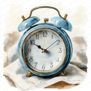15 Alarm Clock Clipart | Bedroom Nightstand Illustration | Printable ...
