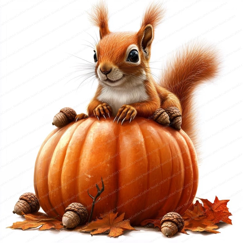 16 Cute Fall Squirrel Clipart | Autumn Squirrel Clipart | Printable ...