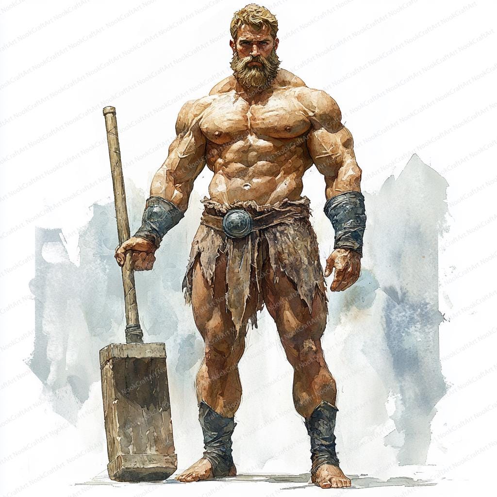 16 Hercules Club Clipart | Mythical Hero Illustration | Printable ...