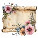 12 Vintage Scroll Clipart Floral Old Paper High Quality Jpgs Printable Watercolor Clipart ...