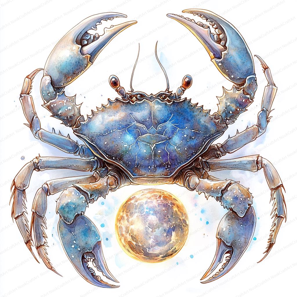 18 Mystical Cancer Zodiac Clipart | Celestial Art Collection ...