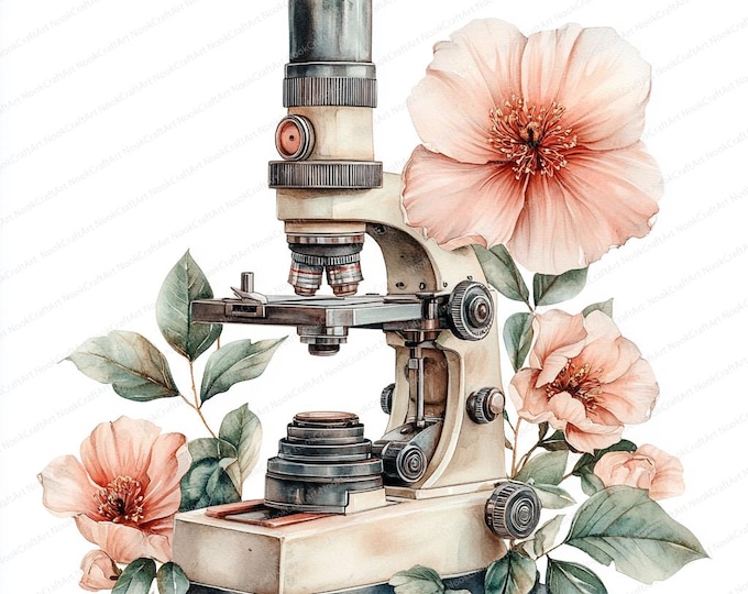 10 Microscope Clipart Set, Science Equipment Illustrations, Printable ...