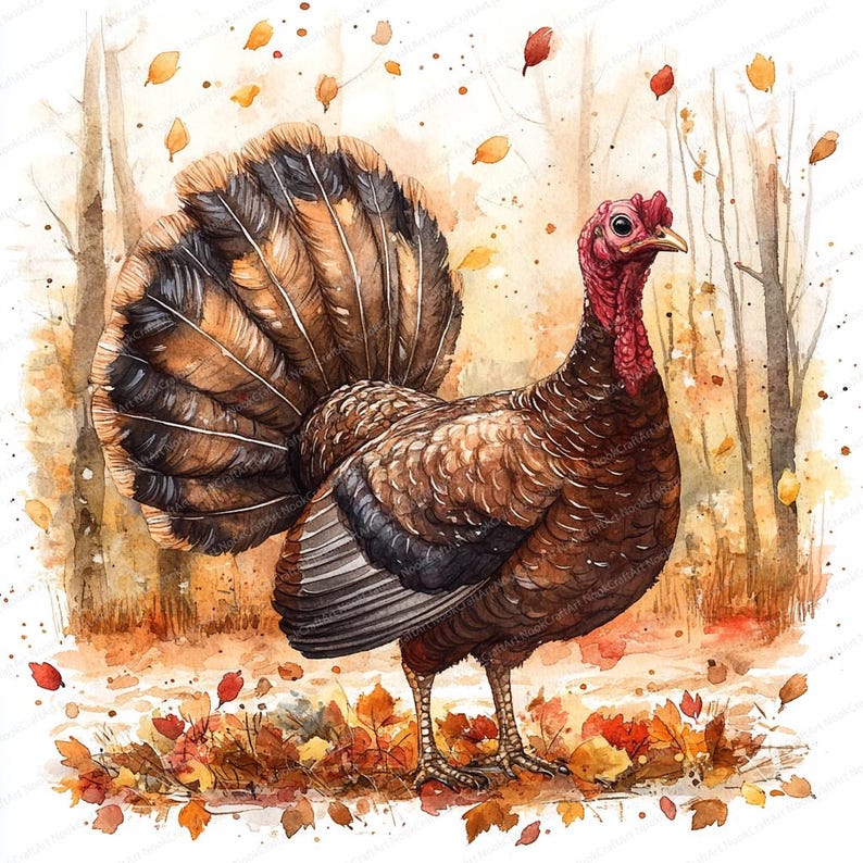 21 Colorful Turkey Feather Clipart | Thanksgiving Holiday Design Asset ...