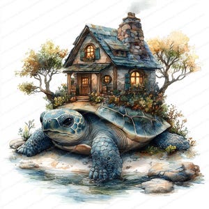 15 Turtle With House Clipart | Creative Home Shell Design| Printable ...