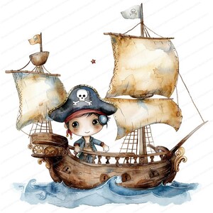 16 Cartoon Pirates Clipart | Cute Pirate Illustration | Printable ...