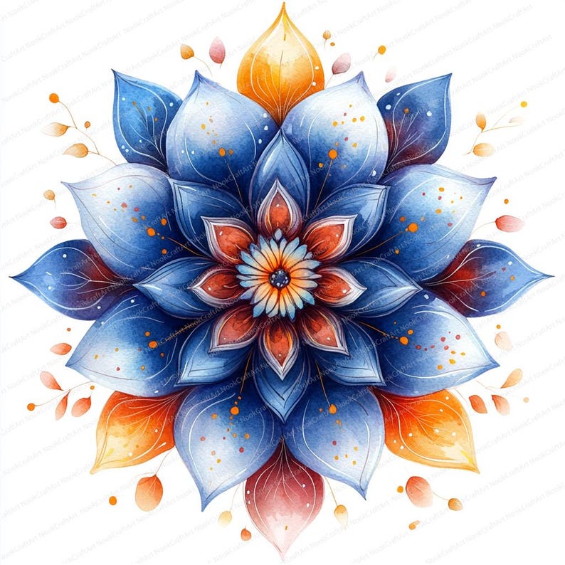 20 Mandala Flower Petals Clipart | Symmetrical Floral Design Elements ...