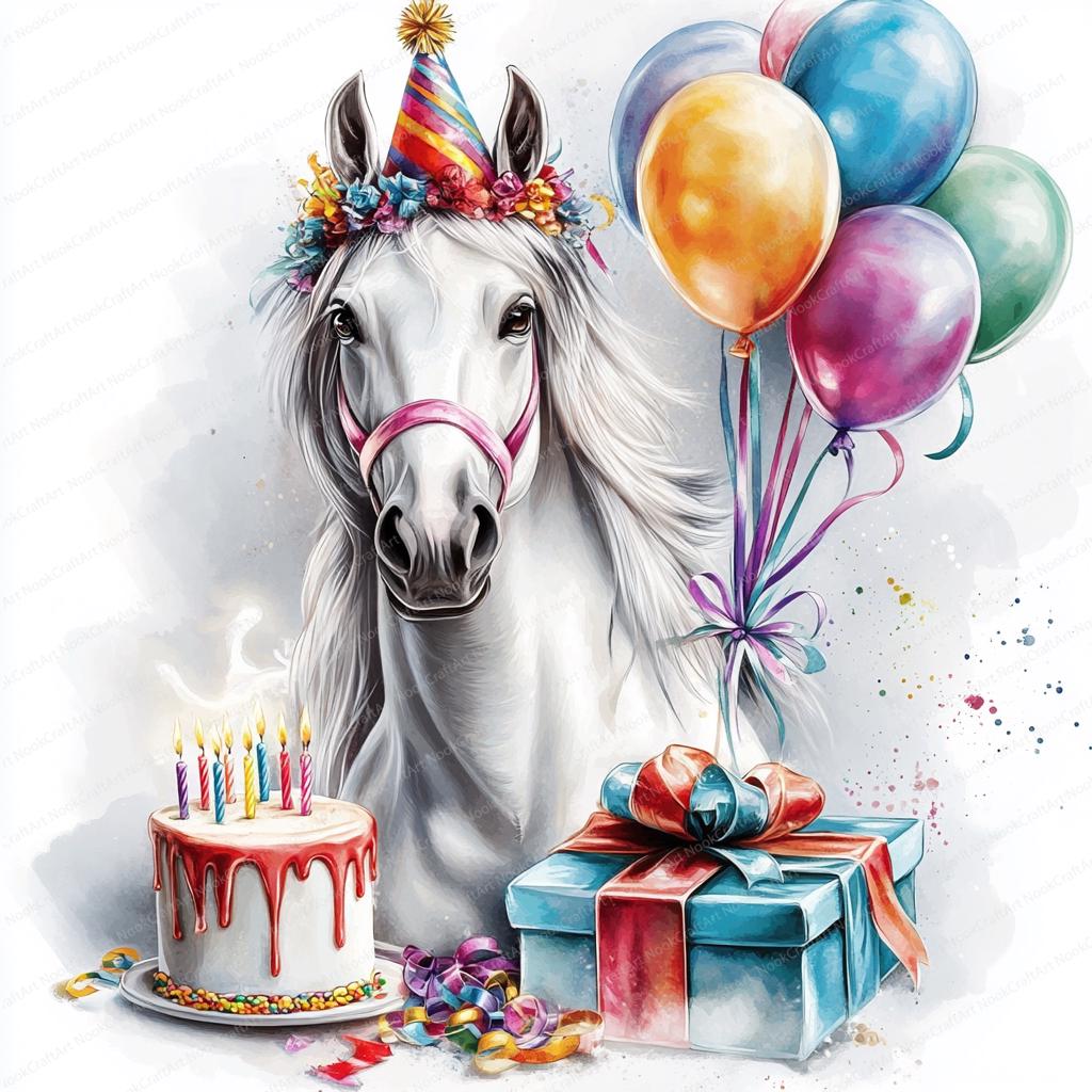 16 Horse Birthday Clipart | Birthday Horse Clipart Bundle | Printable ...