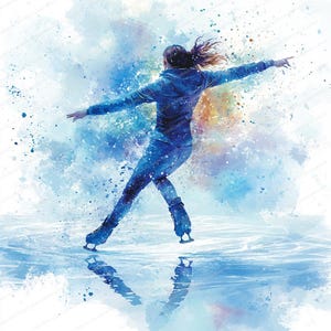 20 Ice Skating Clipart Set | Winter Fun Illustrations| Printable ...