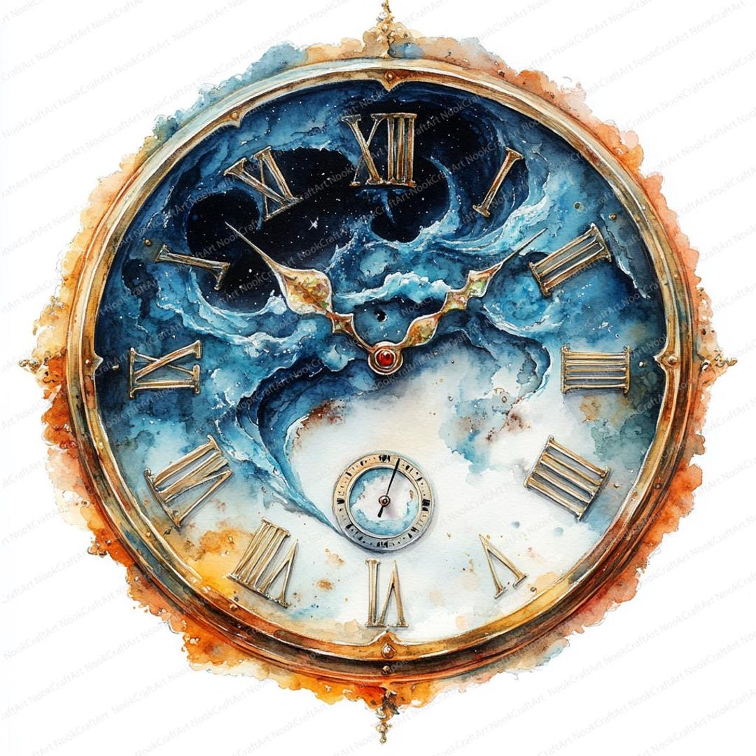 20 Melting Clock Clipart | Surreal Art Illustration | Printable ...