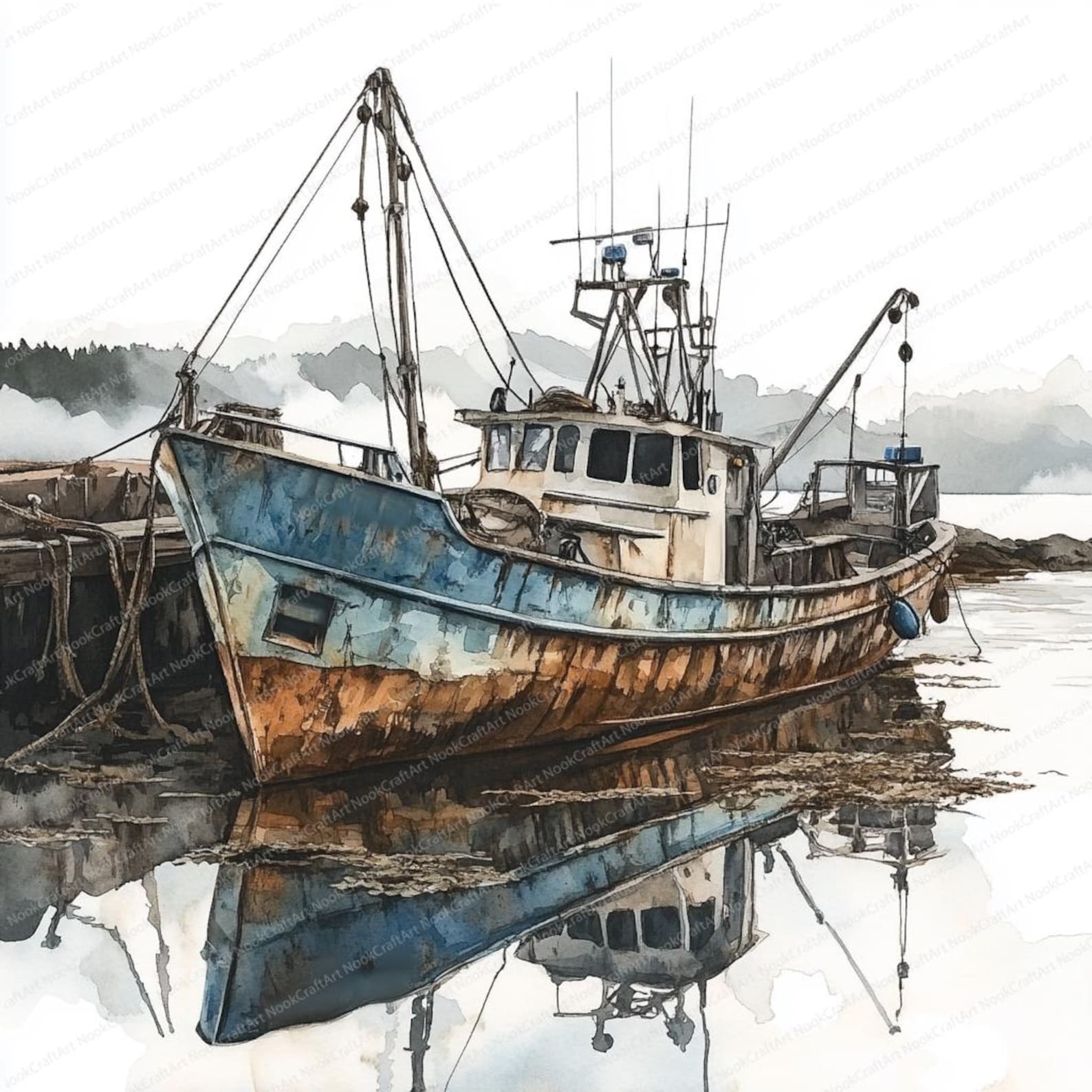20 Fishing Trawlers Clipart | Colorful Fishing Boats Illustrations ...