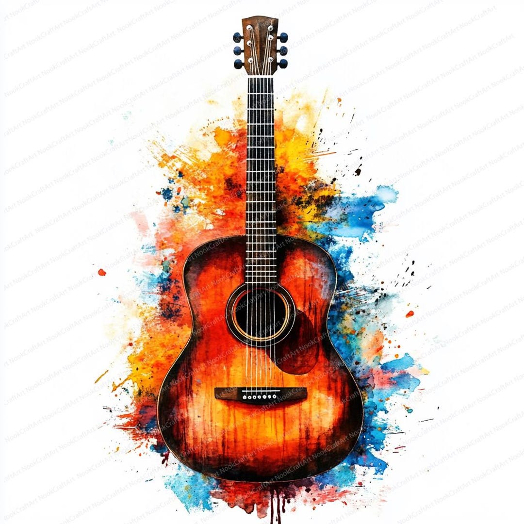 Colorful Guitar Clipart Bundle | 18 High Quality Images | Digital ...