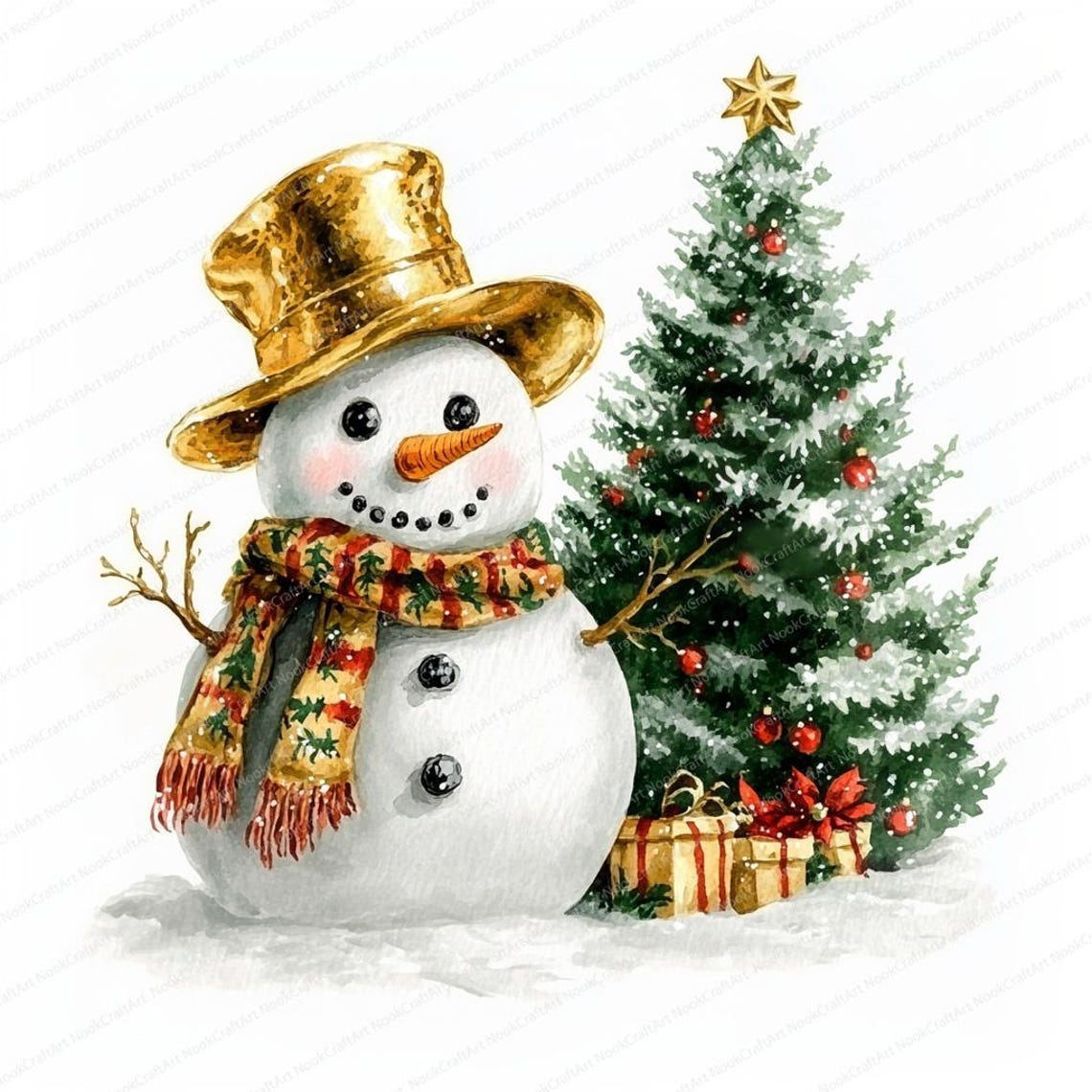 20 Golden Snowman Clipart | Sparkling Winter Decor | Printable ...