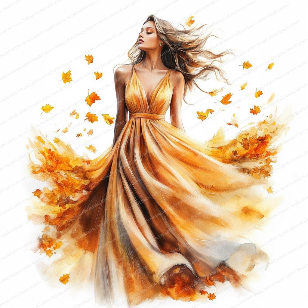 16 Woman in Fall Outfit Clipart | Autumn Fashion Designs | Printable ...