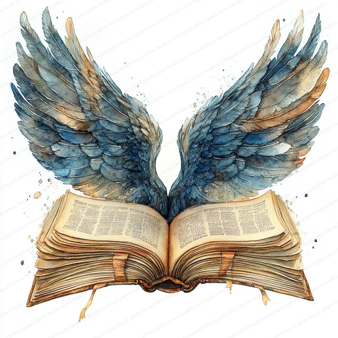15 Book Wings Clipart | Enchanted Reading Graphics | Printable ...