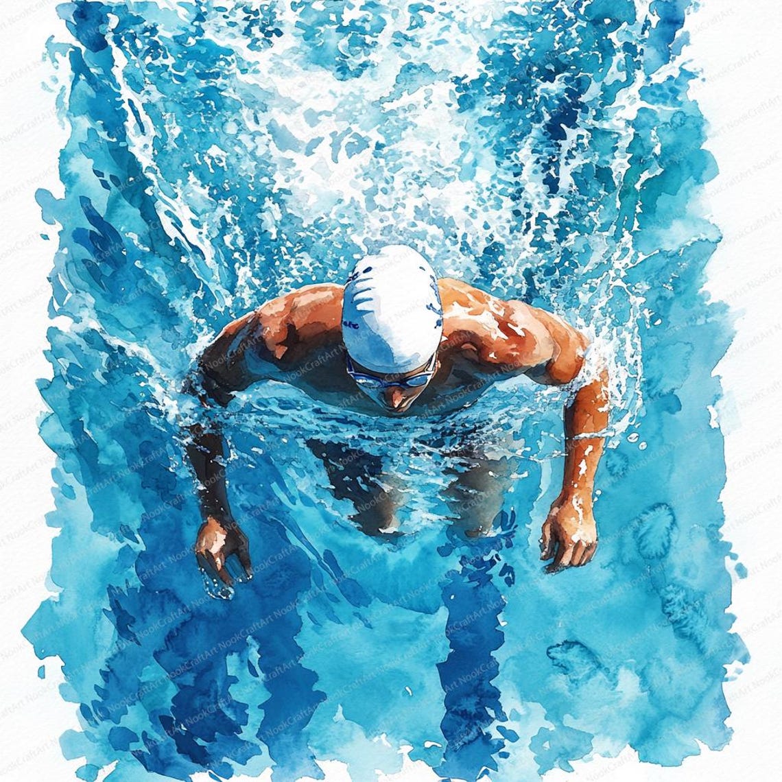 15 Swimmer Water Clipart | Dynamic Sports Illustration | Printable ...