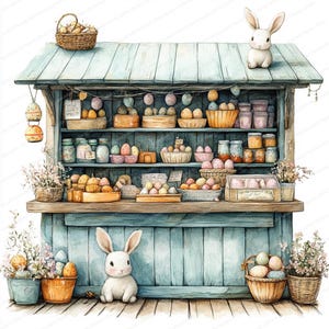 20 Easter Festival Clipart | Colorful Spring Market Illustrations ...