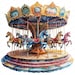 18 Carousel Horse Clipart | Whimsical Fairground Illustrations| Printable Watercolor Clipart ...