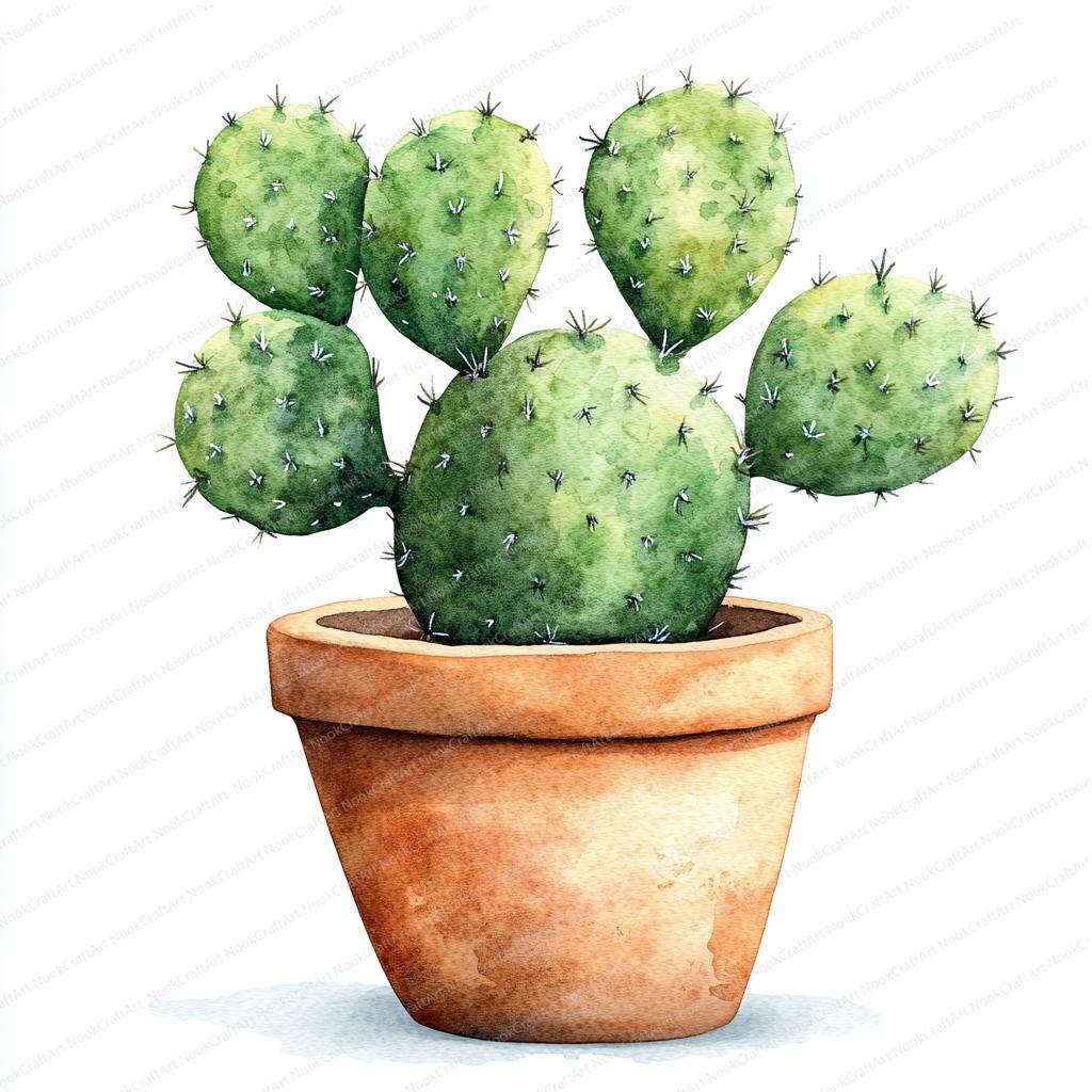 22 Cactus Plant Clipart Collection | Potted Succulent Art Set ...