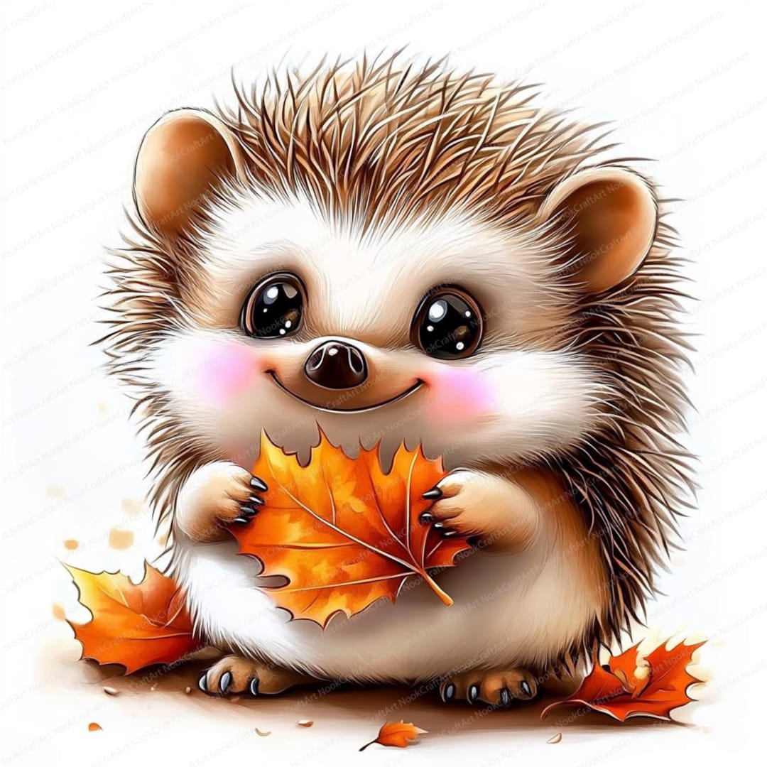 16 Cute Fall Hedgehog Clipart | Autumn Hedgehog Clipart | Printable ...