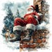 20 Santa Stuck in Chimney Clipart | Christmas Humor Illustration ...
