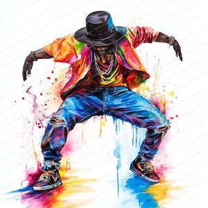 Hip Hop Dancers Clipart Bundle | 20 High Quality Jpgs | Digital ...