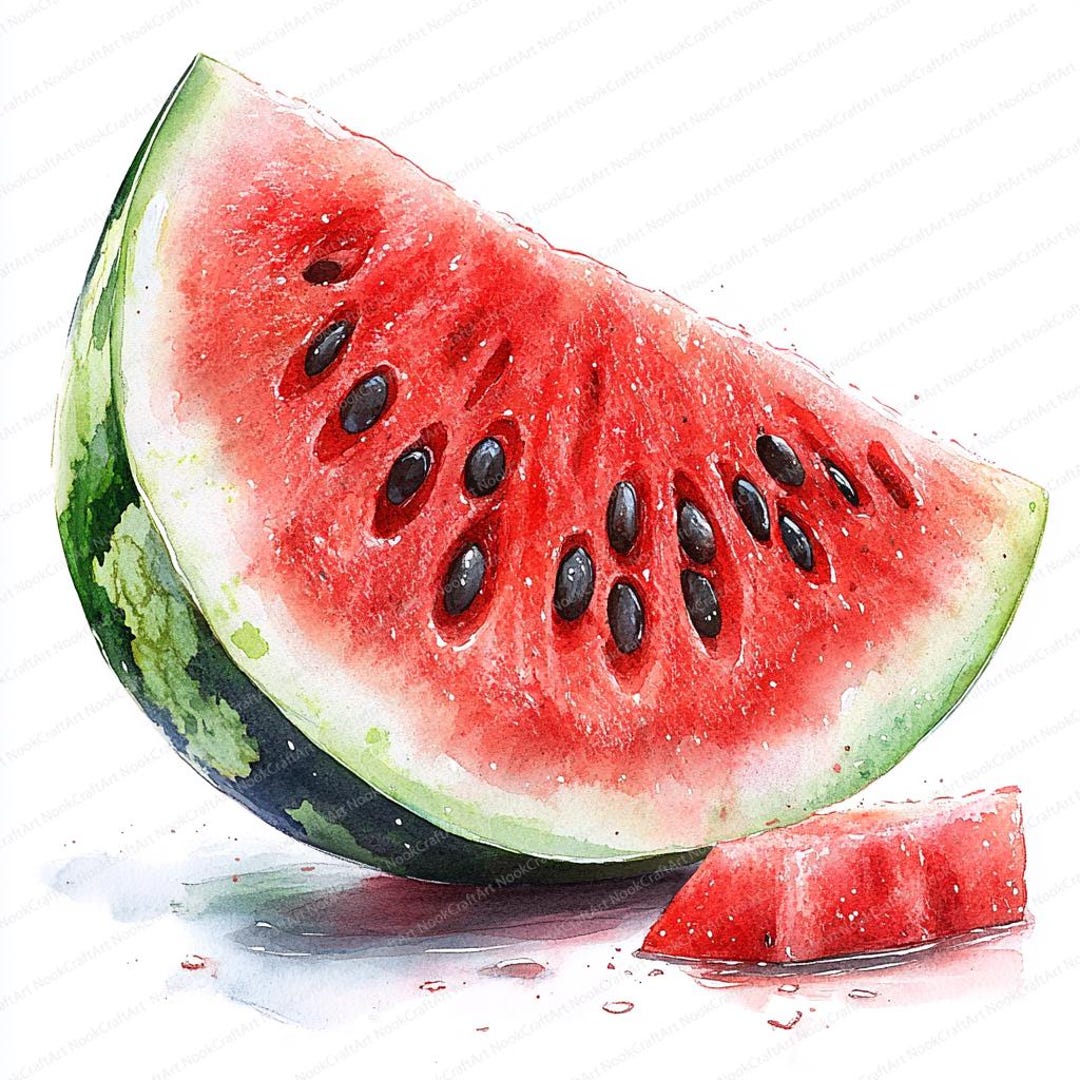 18 Watermelon Slice Clipart With Seeds | Summer Fruit Illustration ...