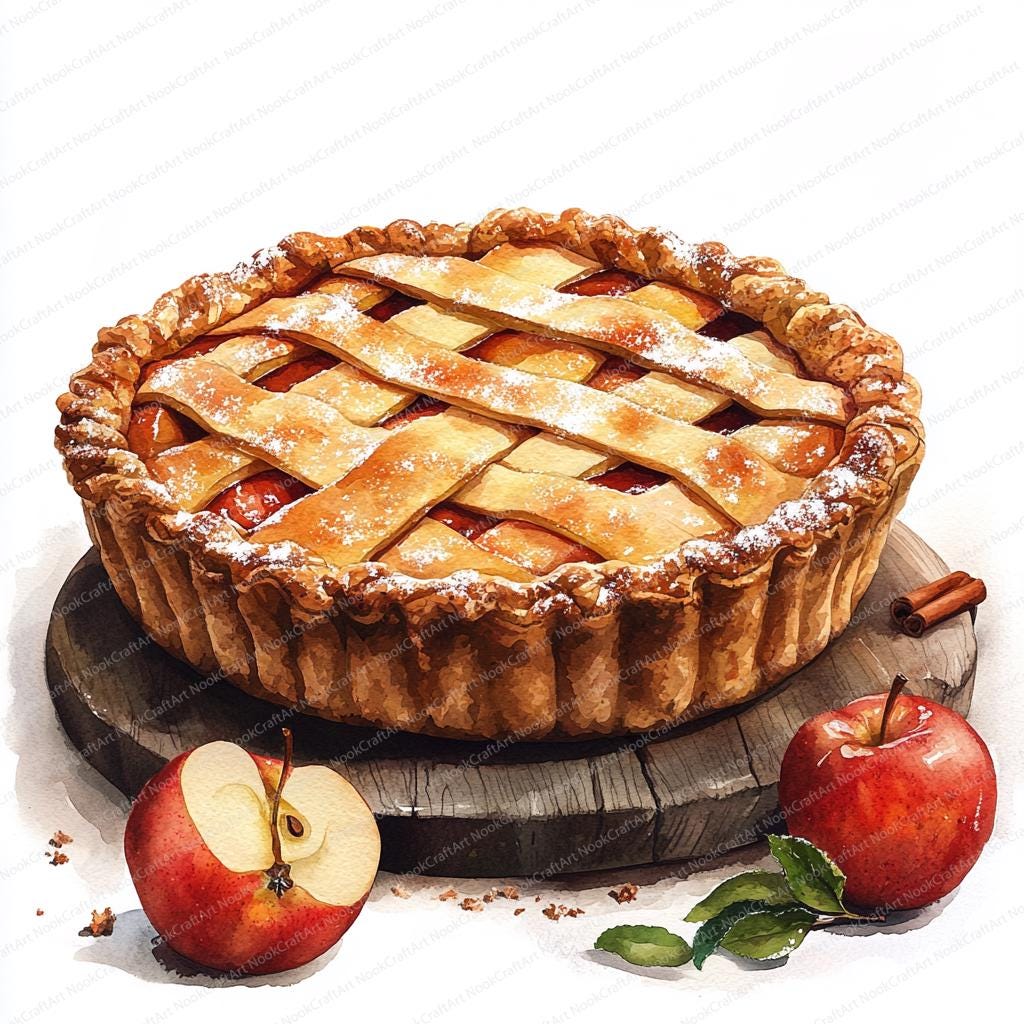20 Apple Pie Clipart Set | Delicious Desserts Illustration Pack ...