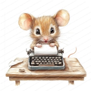 14 Writing Mice Clipart | Printable Watercolor Clipart | High Quality ...