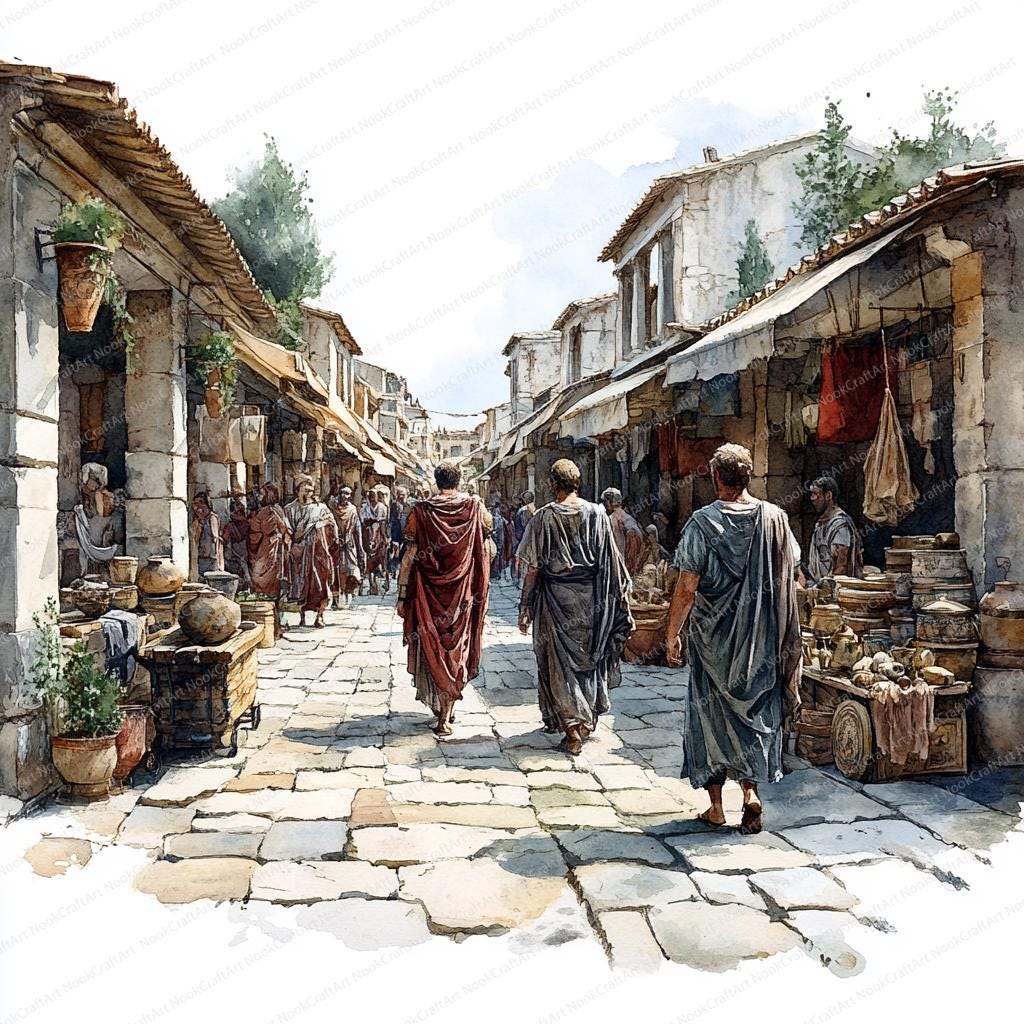 24 Ancient Roman Street Clipart | Cobblestone Pathway Illustration ...
