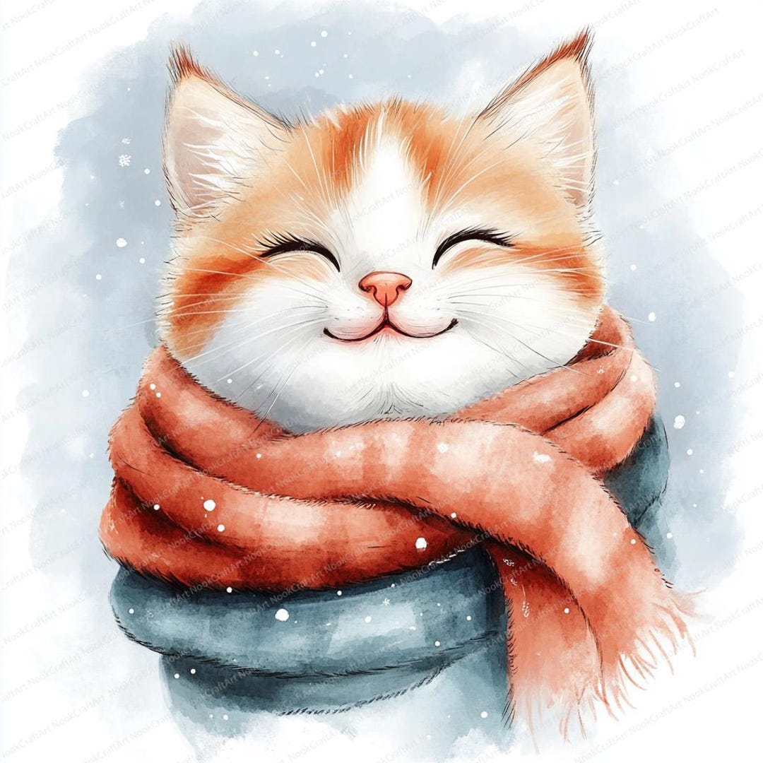 20 Watercolor Cute Cat Clipart | Adorable Cat Lover Designs | Pet ...