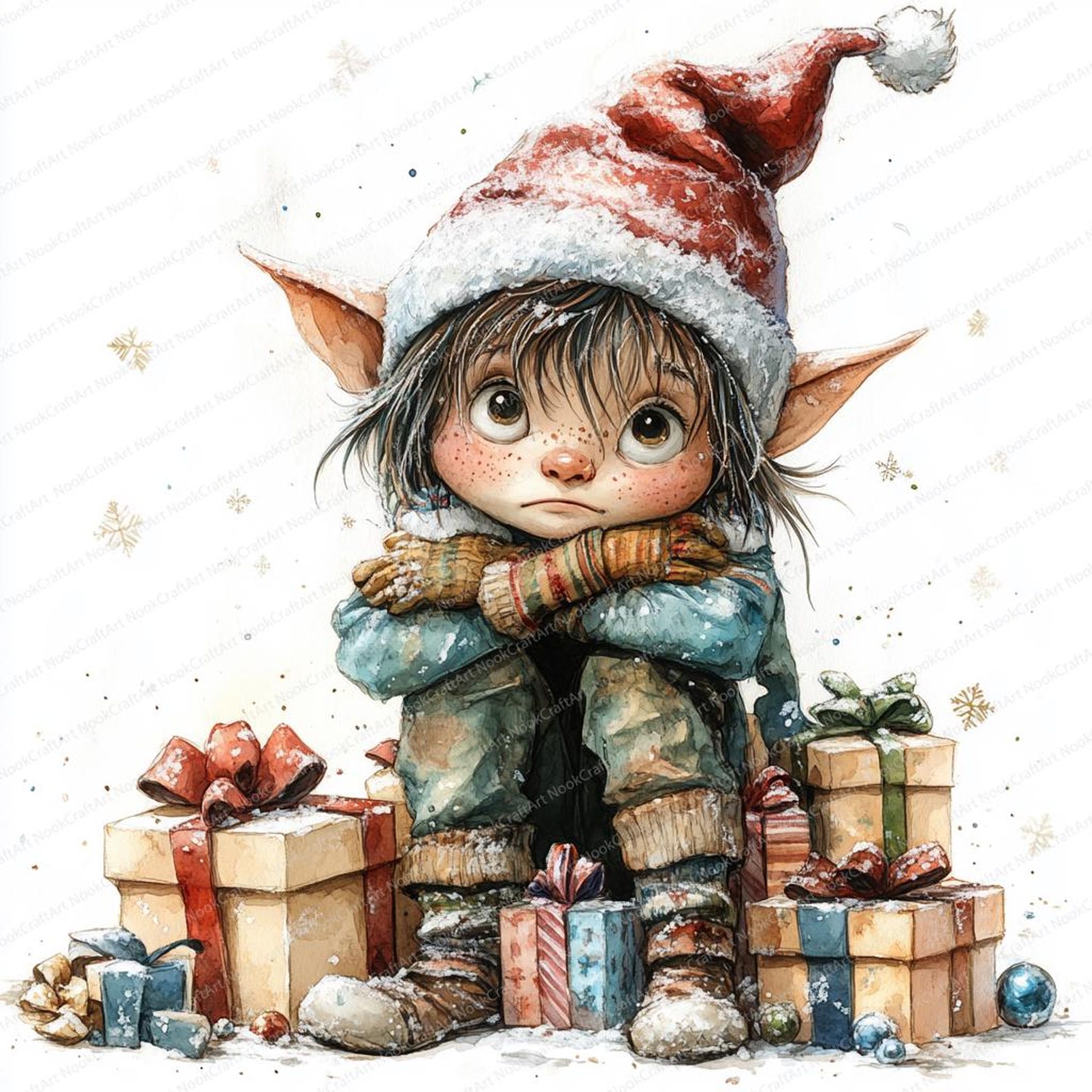 18 Elf Mischief Clipart | Tangled in Gift Ribbons | Printable ...