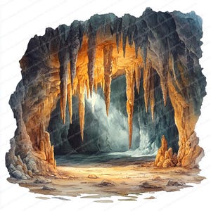18 Cave Stalactites Clipart | Illuminated Underground Artwork ...
