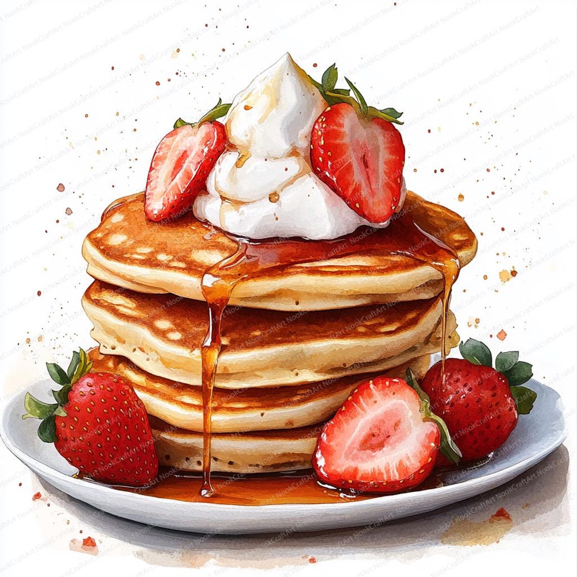 20 Pancake Breakfast Clipart | Syrup Strawberry Whipped Delight ...