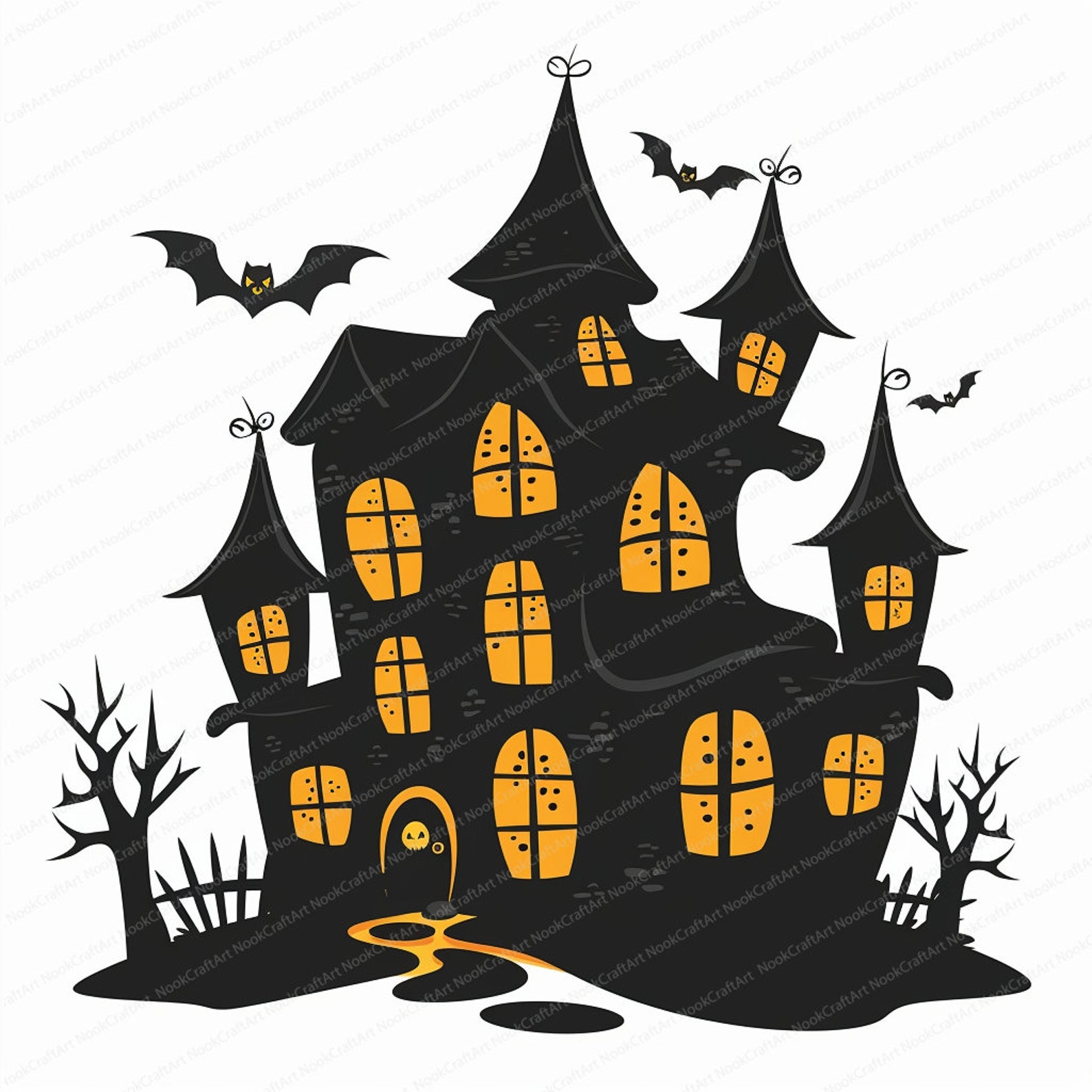 12 Halloween House Clipart Haunted Houses Clipart Printable Watercolor ...