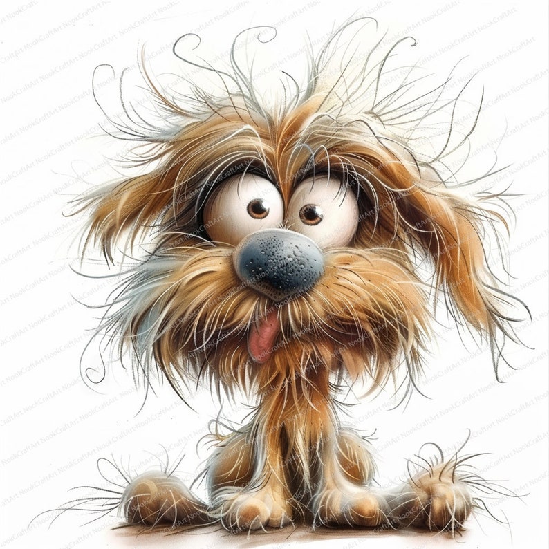 Frazzled Dog Clip Art 12 High Res Watercolor Printable Watercolor ...