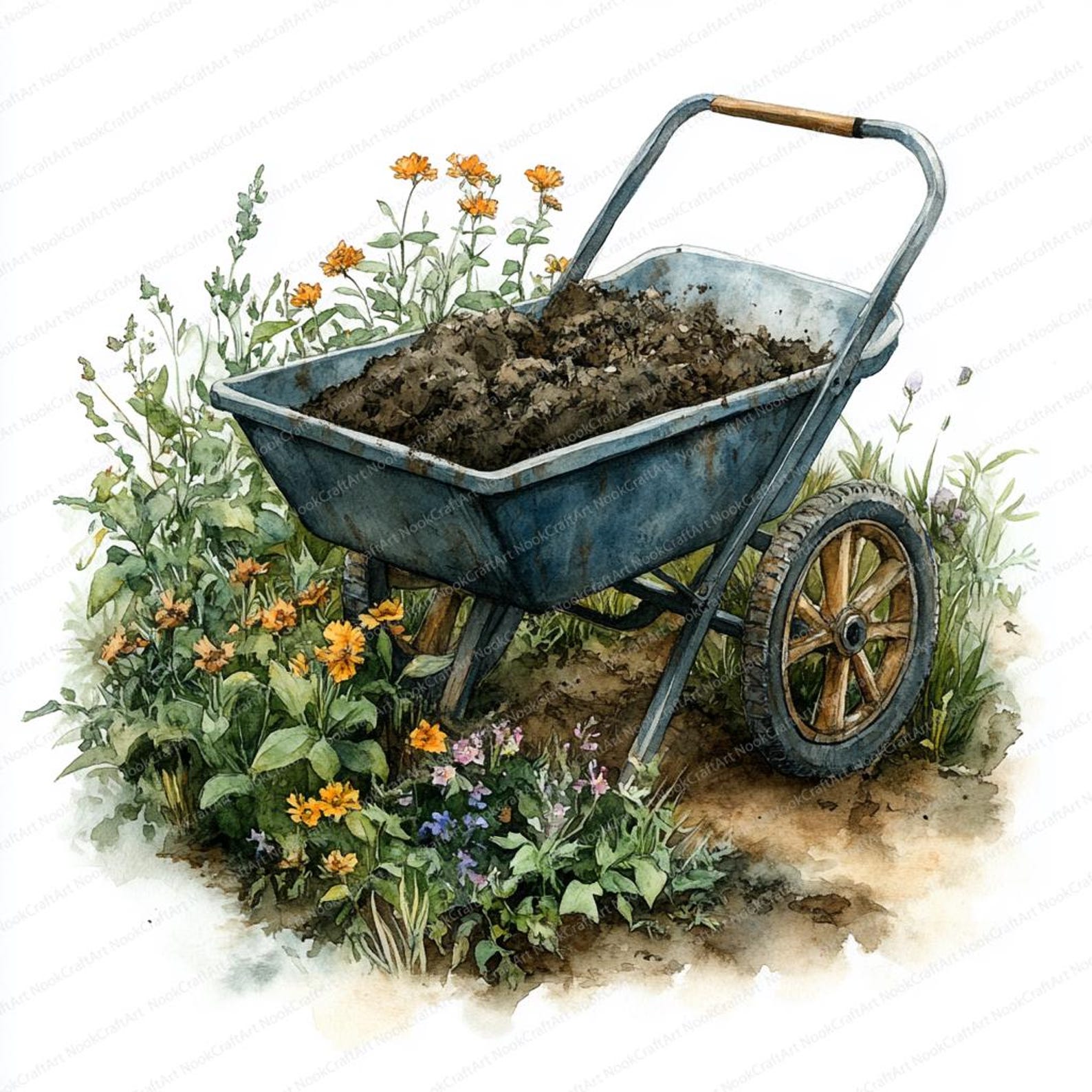 21 Garden Wheelbarrow Clipart | Ideal for Planting Projects | Printable ...
