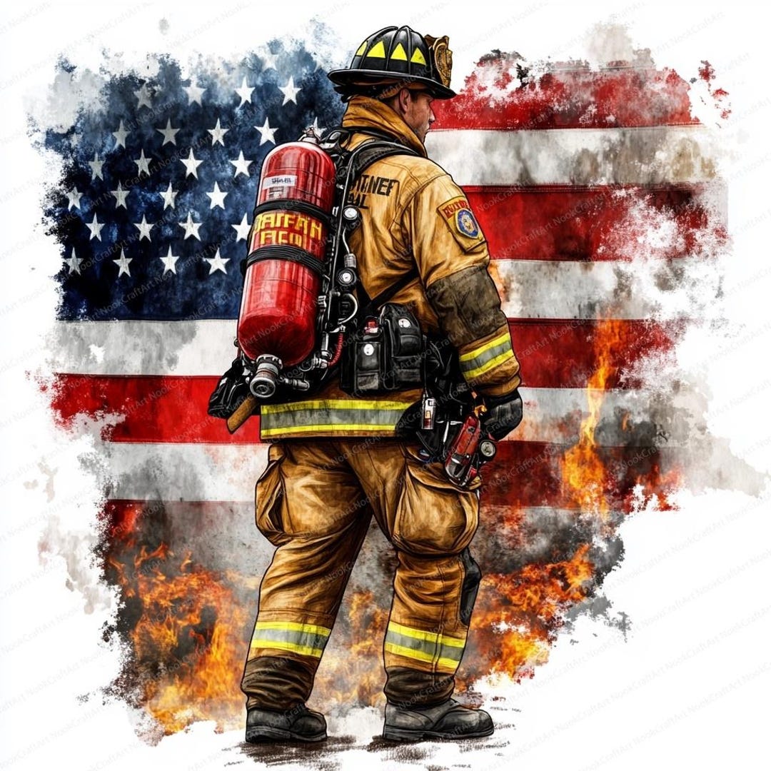 14 Firefighter Flag Clipart | Patriotic USA Fireman Flag | Printable ...