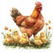 20 Chicken Family Clipart | Mother Hen With Chicks Design | Printable ...