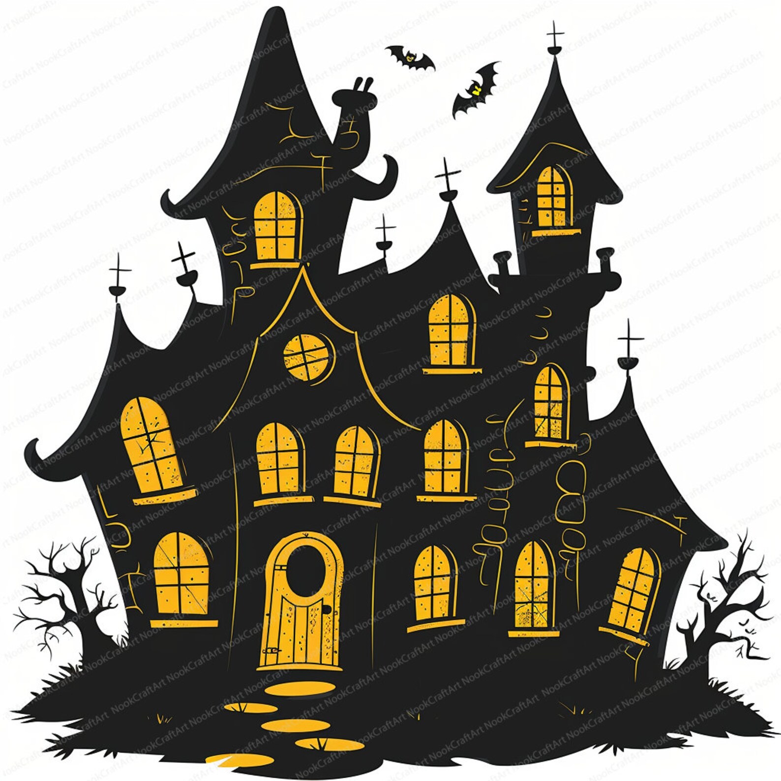 12 Halloween House Clipart Haunted Houses Clipart Printable Watercolor ...