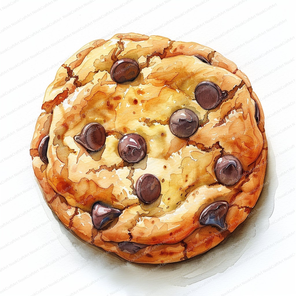 22 Chocolate Chip Cookie Clipart Cookie Clipart Printable Watercolor ...