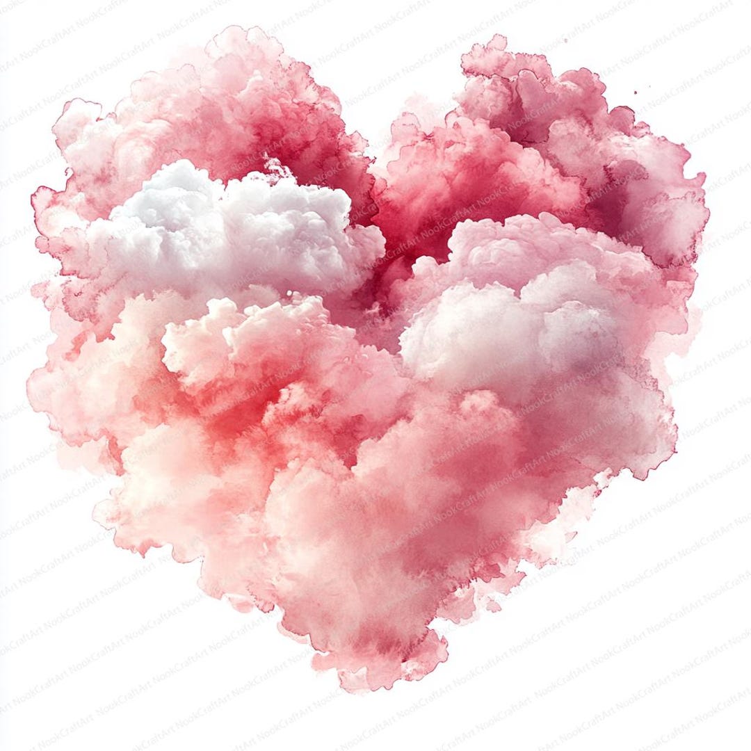 20 Heart of Clouds Clipart | Whimsical Sky Illustrations | Printable ...