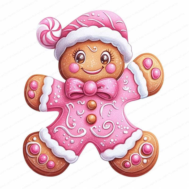 Gingerbread Girls Clipart - Etsy