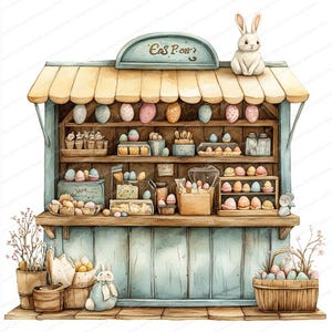 20 Easter Festival Clipart | Colorful Spring Market Illustrations ...