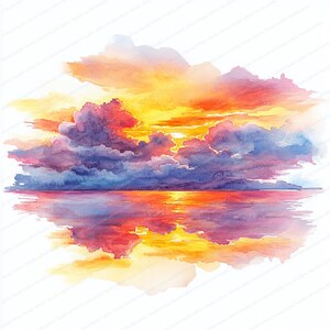 20 Magic Sunset Clouds Clipart | Enchanting Springtime Sky ...