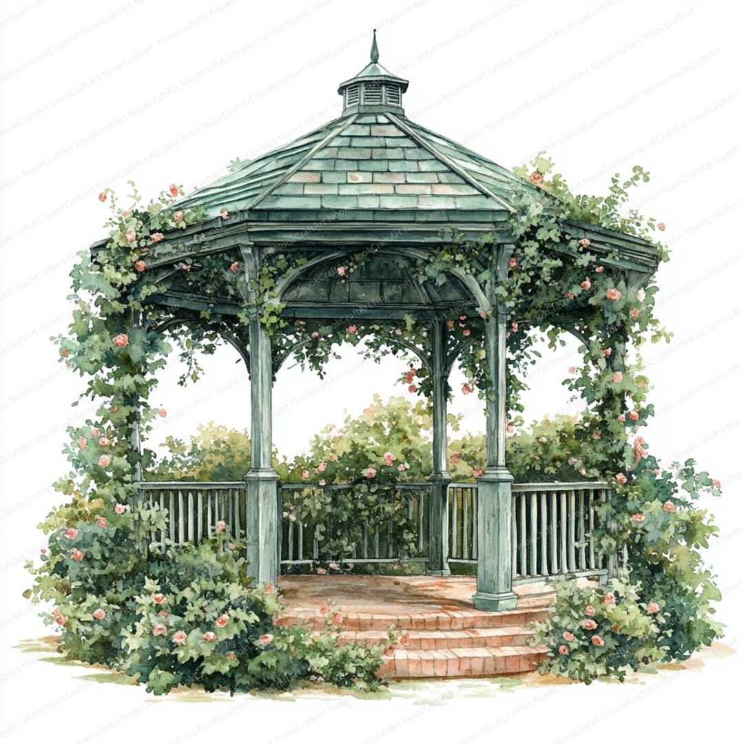 23 Garden Arbor Clipart | Gazebo With Climbing Plants | Printable ...