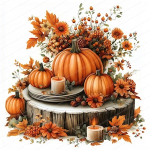 14 Fall Thanksgiving Clipart | Autumn Harvest | Printable Watercolor ...