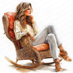 14 Clipart of Woman in Rocking Chair | Restful Place | Printable ...