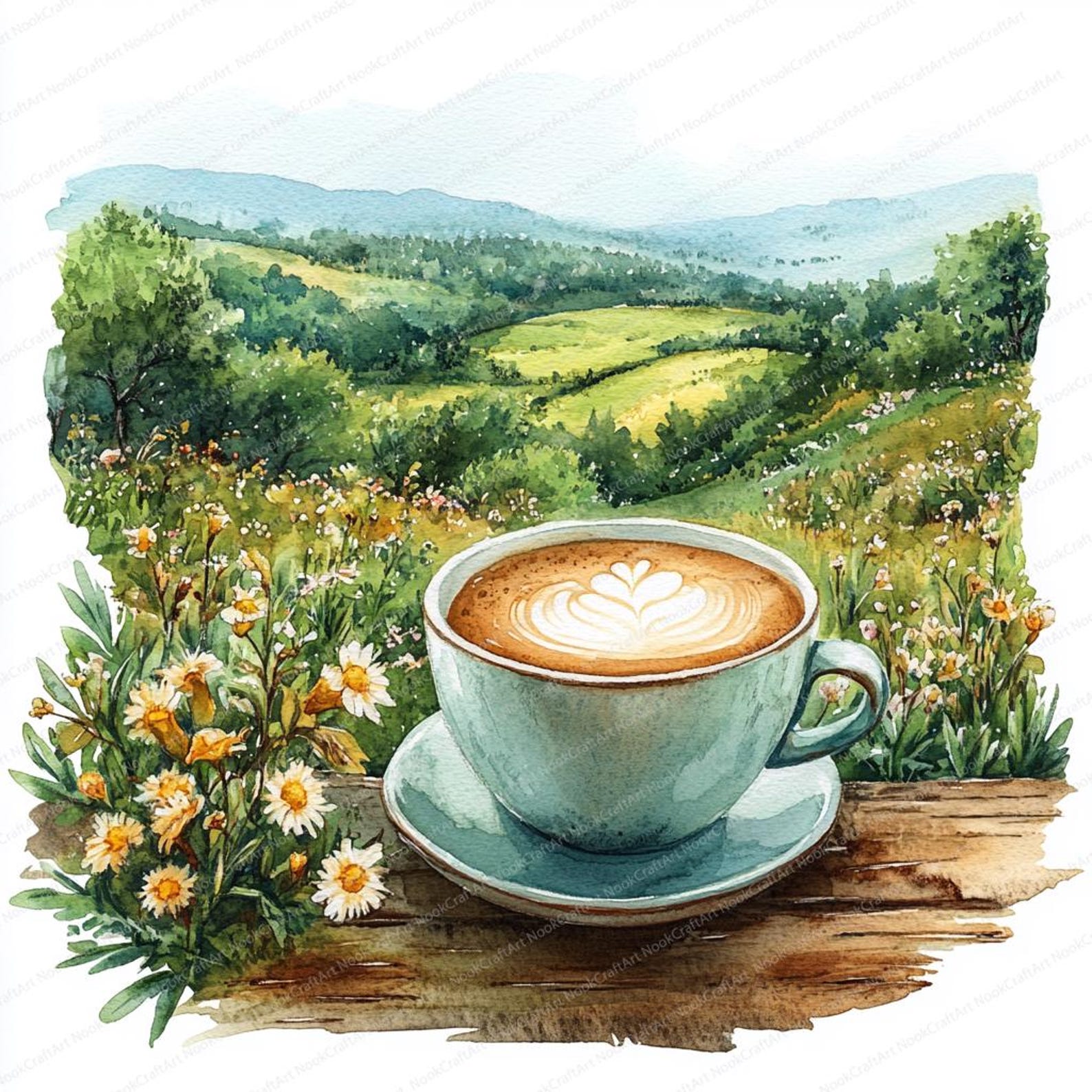 22 Spring Garden Coffee Clipart | Morning Brew With Garden View ...