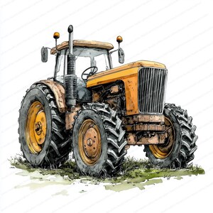 20 Rusty Tractors Clipart | Vintage Farm Equipment | Printable ...