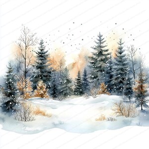 14 Christmas Trees Clipart | Winter Holiday Scene | Printable ...